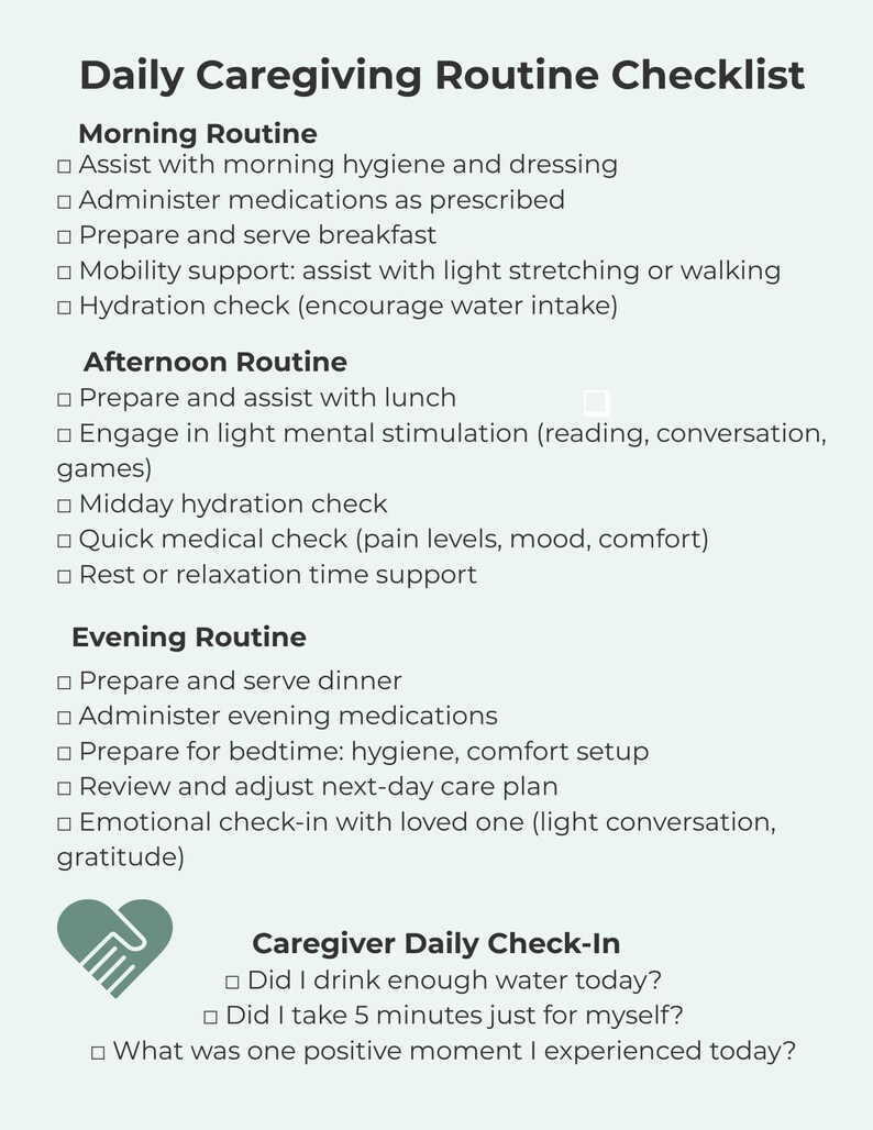 Caregiver Essentials Starter Pack | A Bundle of 3 Printable PDF Tools for In-home, Elderly, or ...