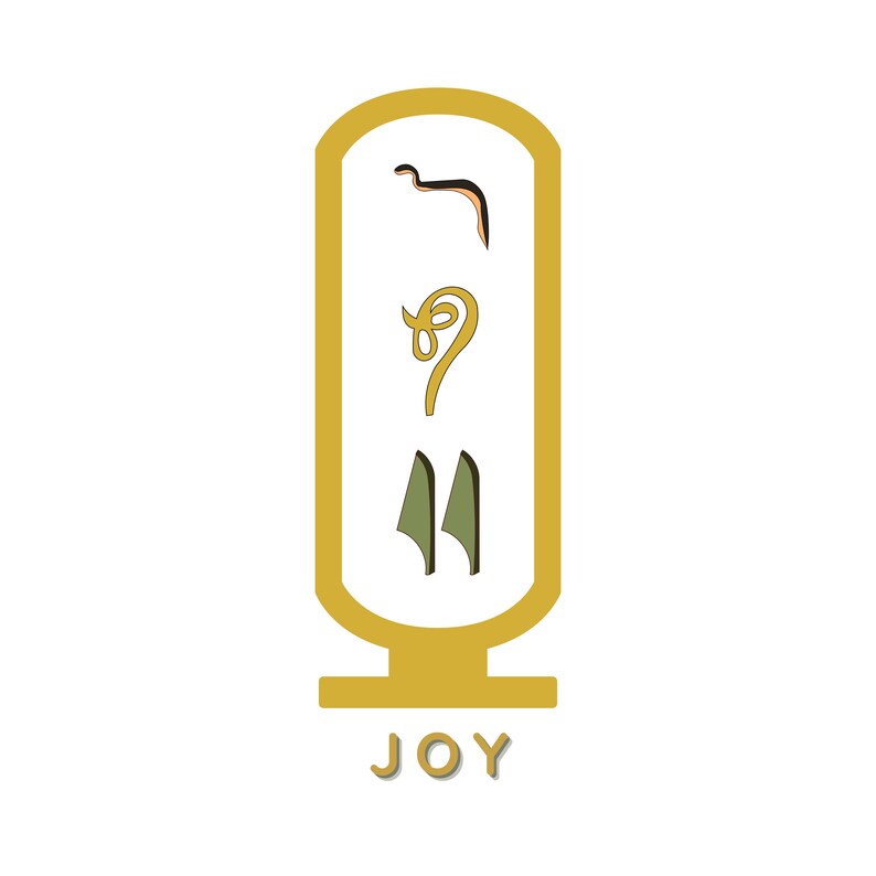 JOY Hieroglyph Clipart Bundle – Ancient Egyptian Cartouche Symbol SVG ...