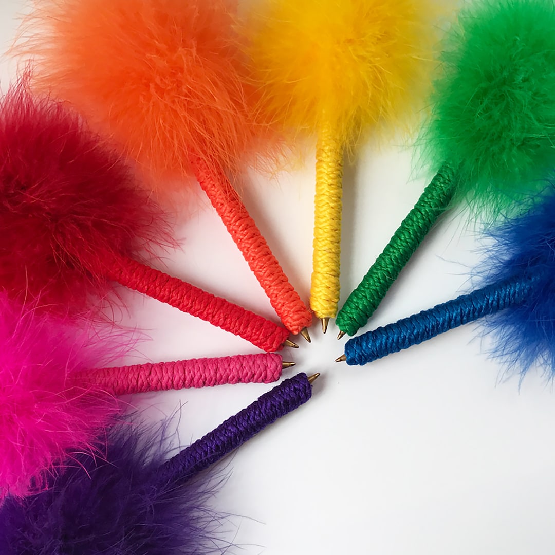 Fluffy Feather Pen: Fun, Colorful Office & School Supply - Etsy