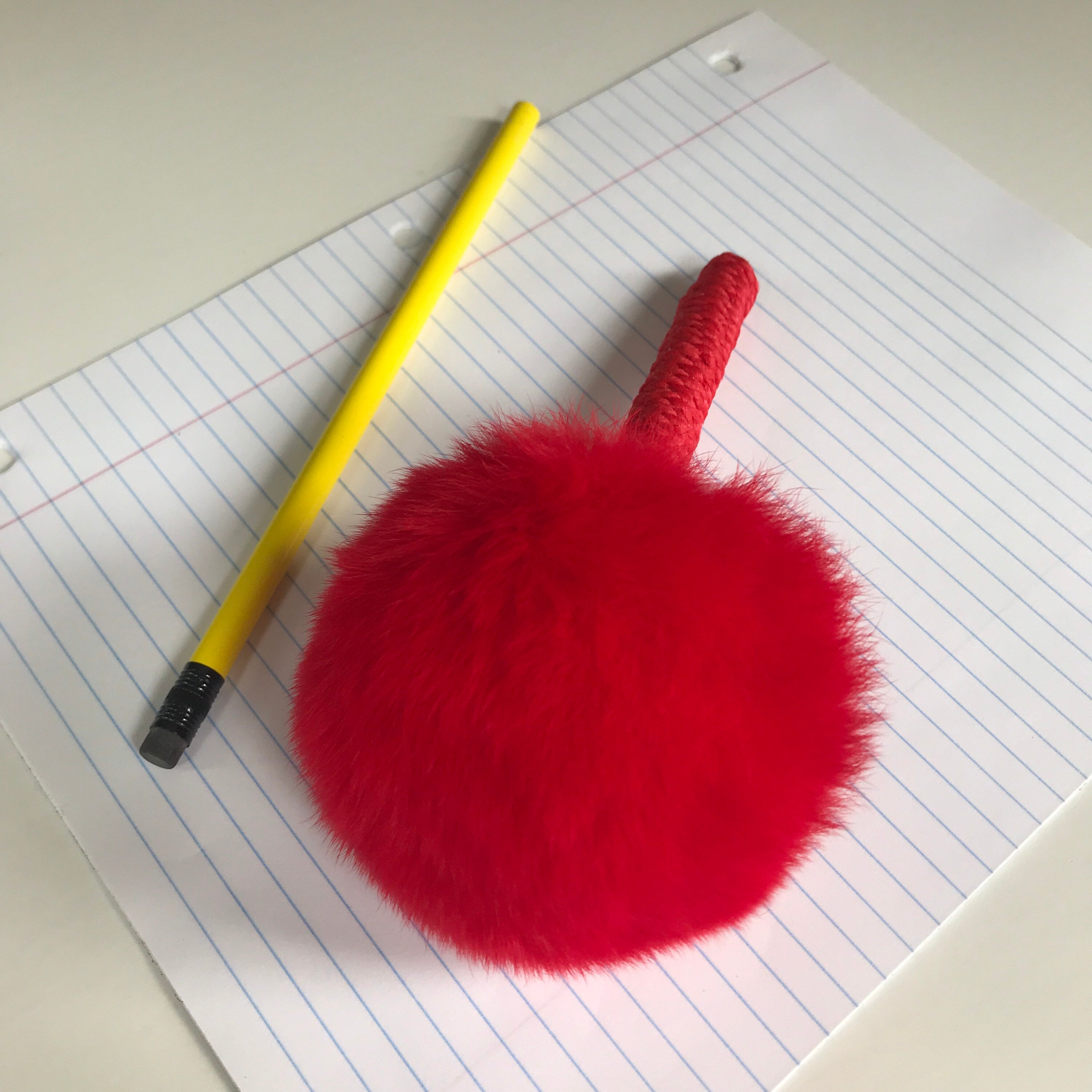 Furball Pom Pom Pen . Fluffy Red Pen . Cute Fun Fluffy Kawaii | Etsy