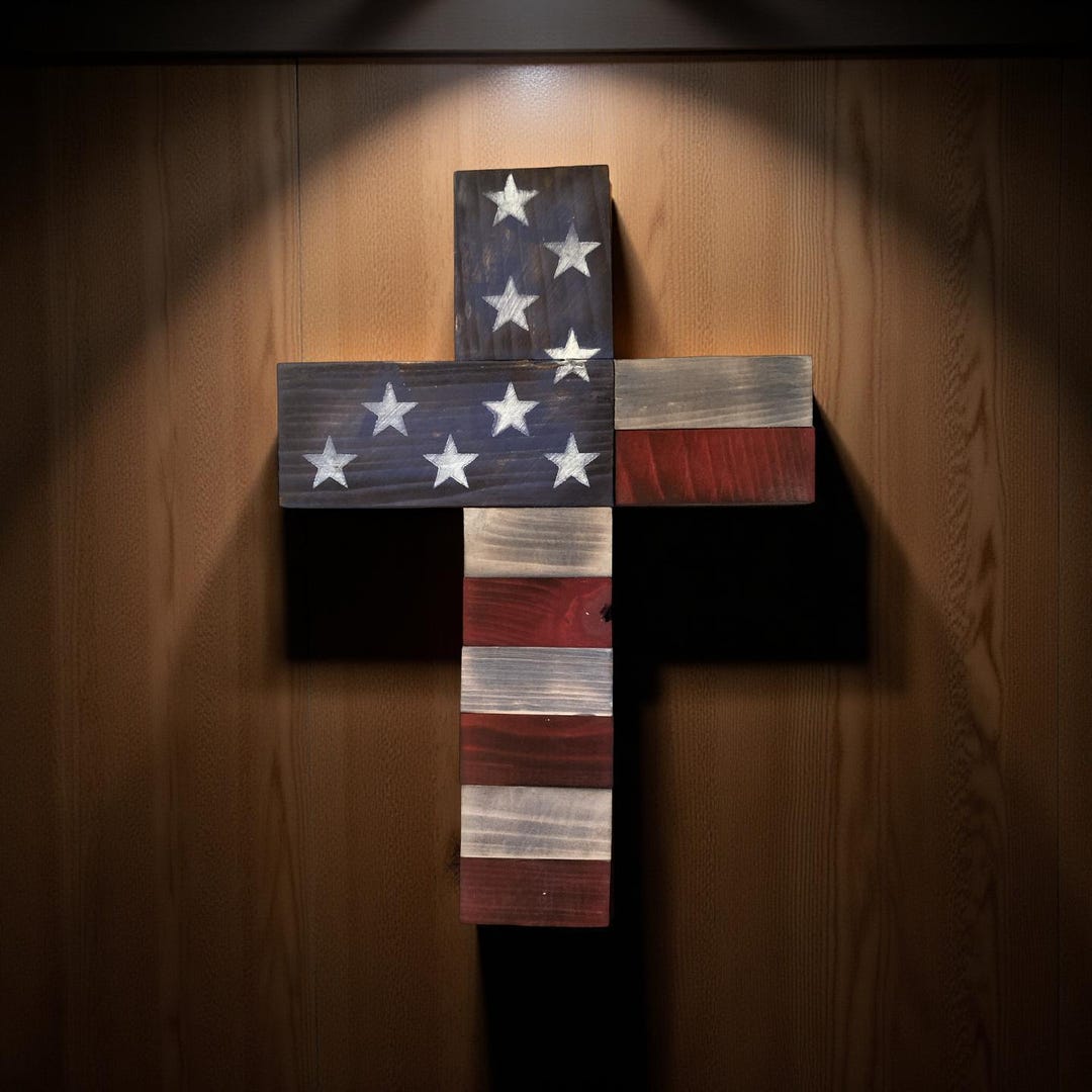 Rustic American Flag Wooden Cross | Burned Wood Cross | Wall Decor - Etsy