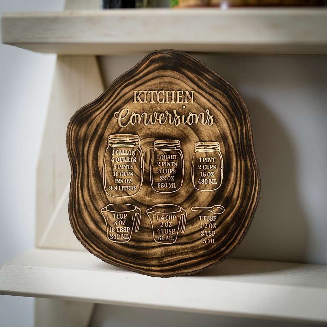 Wooden Kitchen Conversion Sign | Live Edge Wooden Kitchen Decor - Etsy