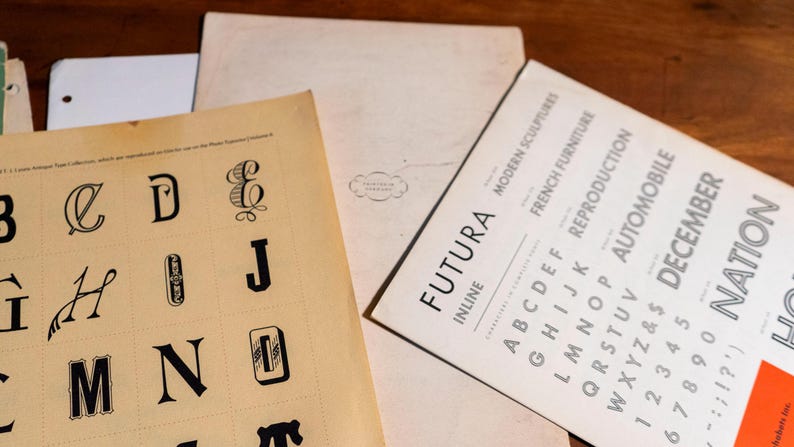 Vintage Type Specimen Graphic Design Typography Booklets - Etsy