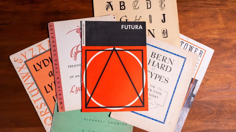 Vintage Type Specimen Graphic Design Typography Booklets - Etsy