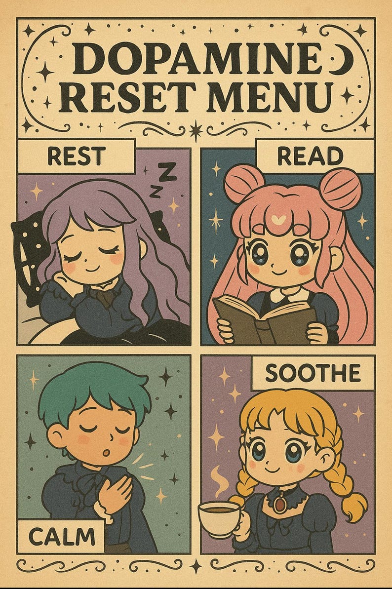 Dopamine Reset Menu | Neurodivergent Printable Mental Health Tool for ...