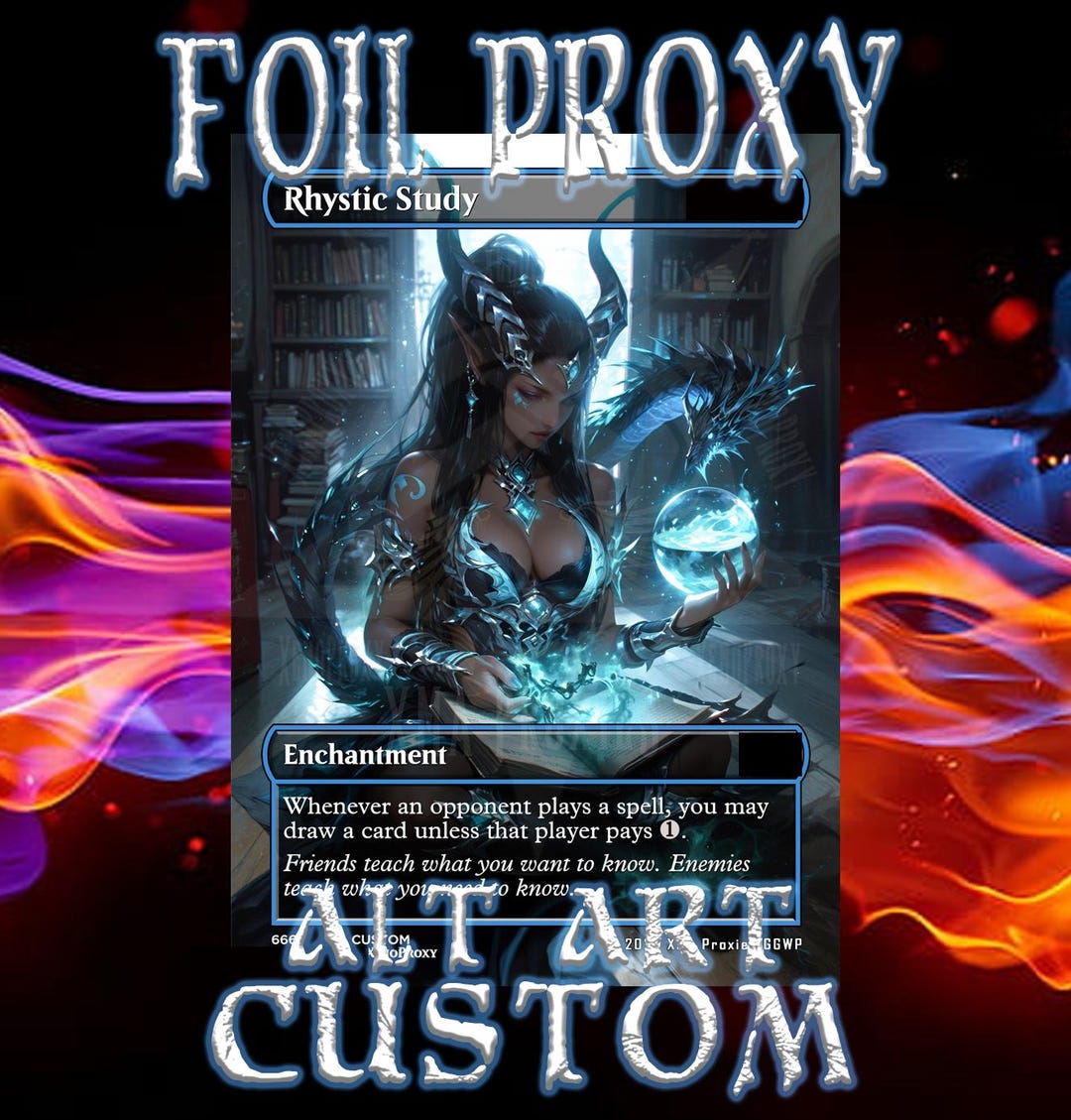 Rhystic Study FOIL Proxy - Etsy