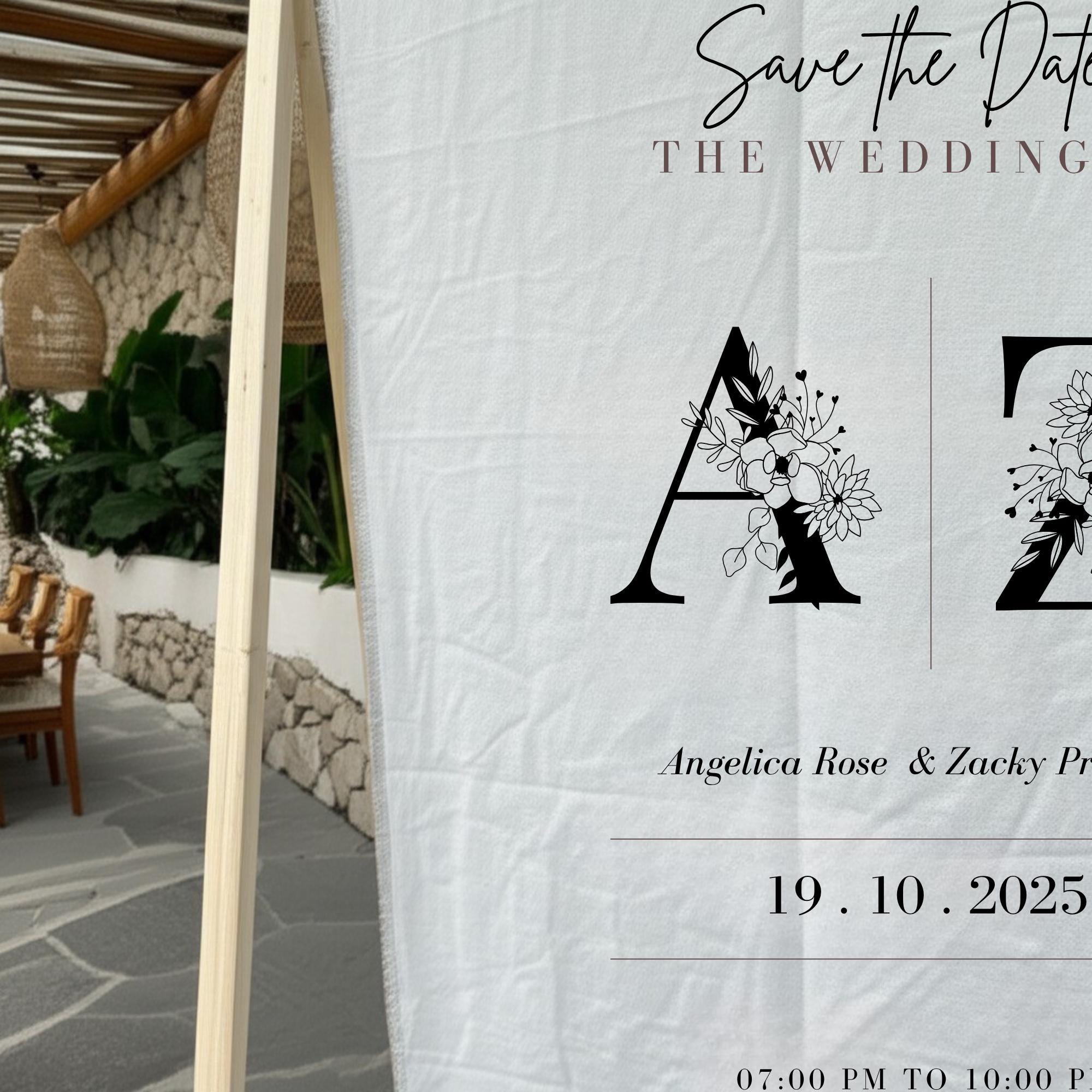 Personalized Linen Fabric Wedding Sign, Custom Save the Date Fabric ...