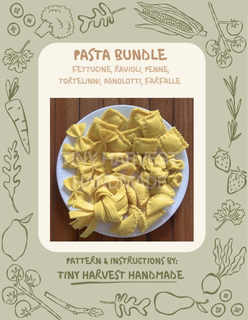Felt Food - Pasta Bundle - Sewing Pattern PDF - Etsy