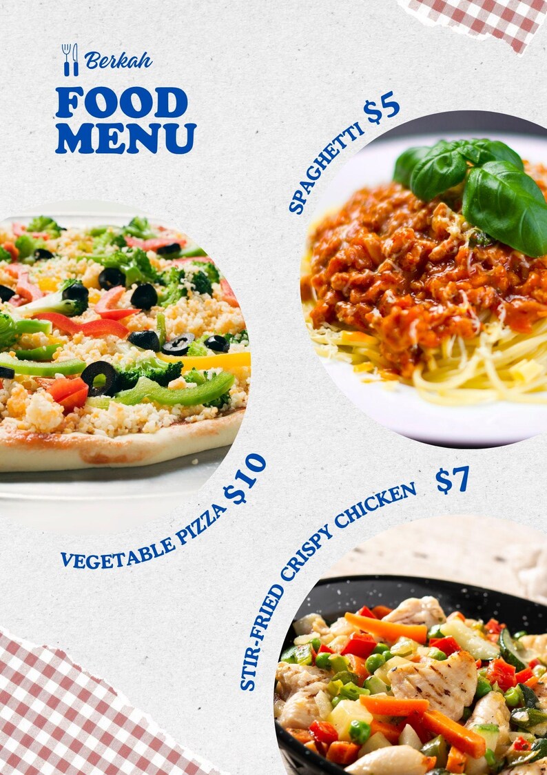 Digital Food Menu - Etsy