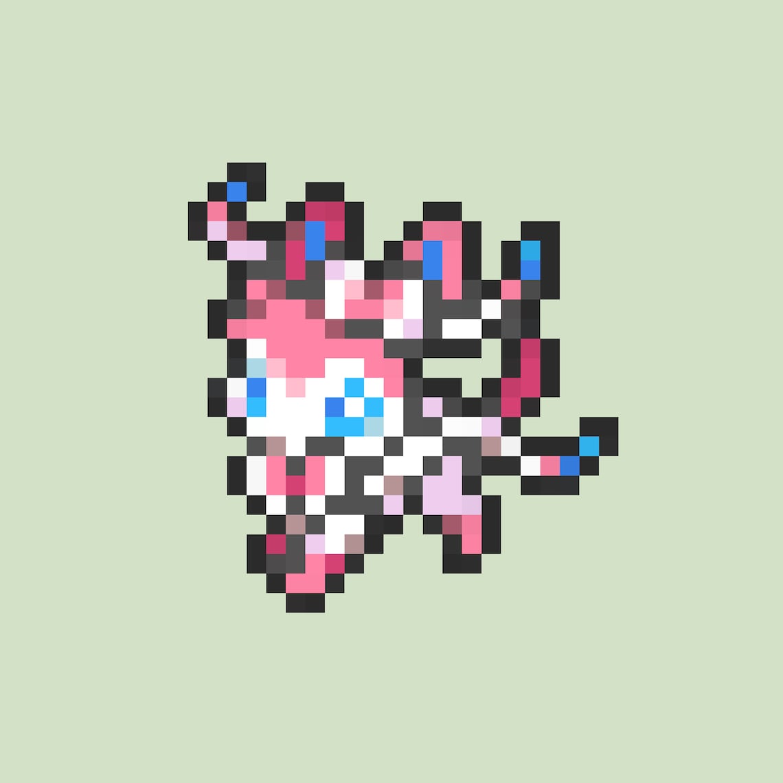 Sylveon Embroidered Pokemon Pixel Sprite Cloth Pin - Etsy UK