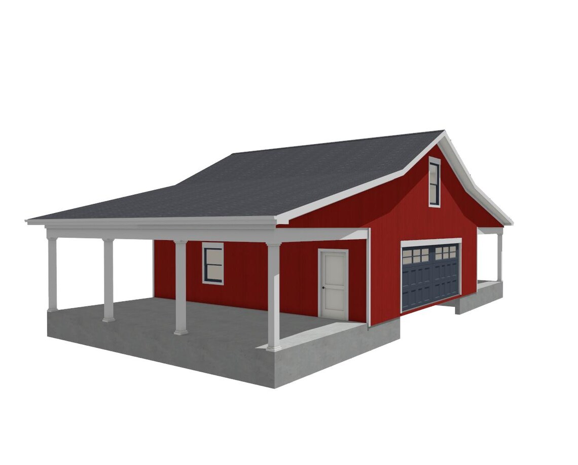 32X60 Barn Style Garage Shop Plans - Etsy
