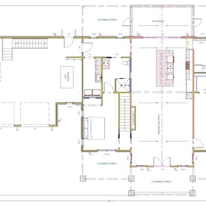 Custom Farmhouse House Plan With Basement - Etsy