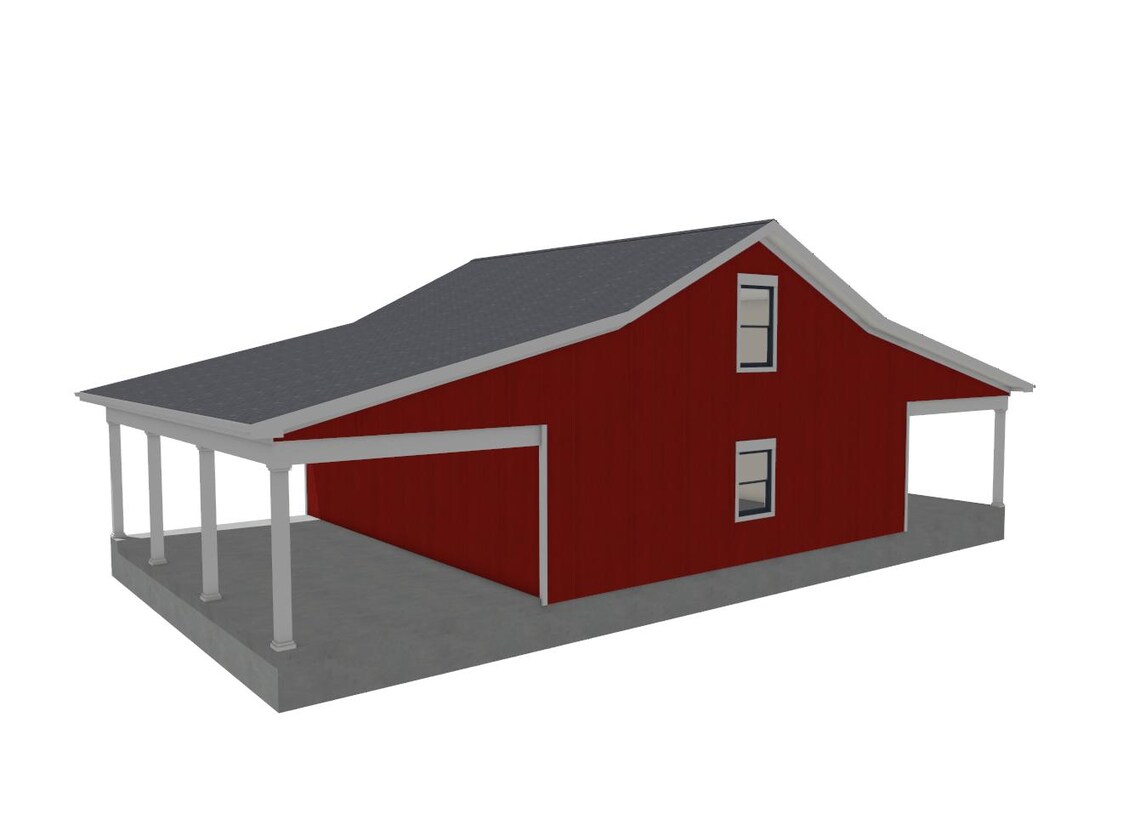 32X60 Barn Style Garage Shop Plans - Etsy