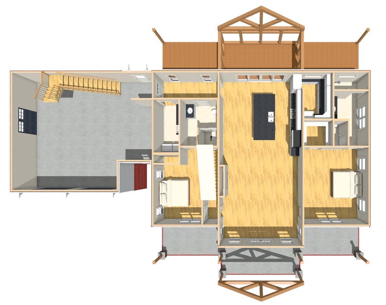 Custom Farmhouse House Plan With Basement - Etsy