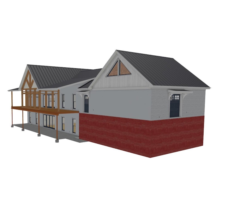 Custom Farmhouse House Plan With Basement - Etsy