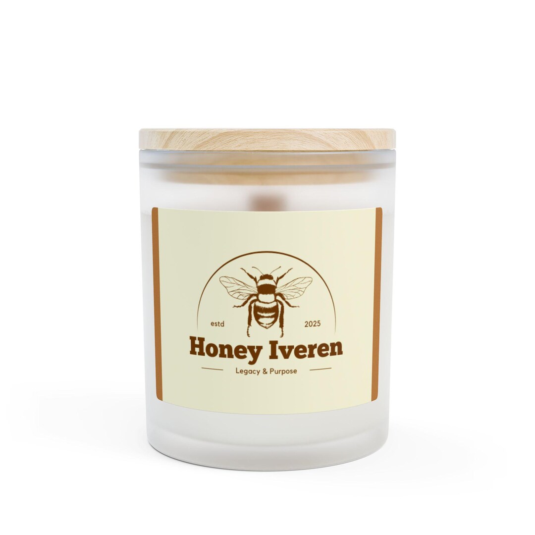 Honey Iveren Frosted Glass Candle - Cozy Aromatherapy, Gift for Her ...