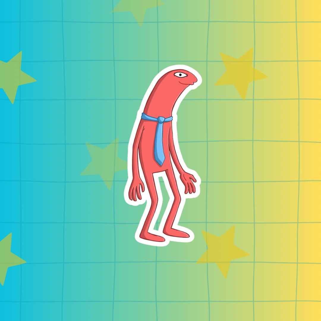 Allen Vinyl Sticker | Smiling Friends Fan Art | Cute Funny Waterproof ...