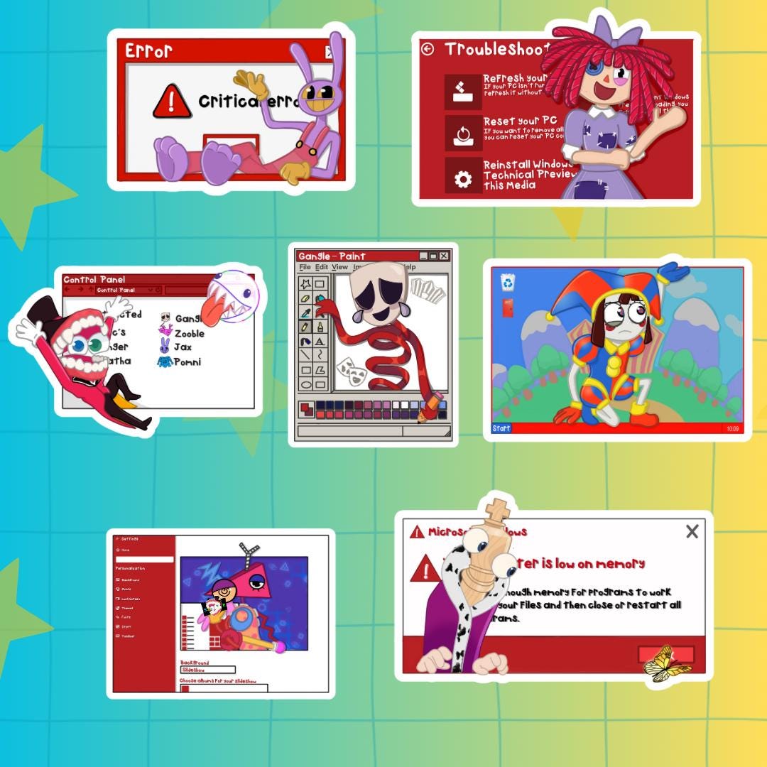 Amazing Digital Circus Stickers | Pomni Jax Caine Kinger | Vinyl ...