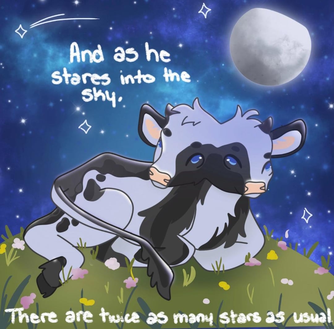 Two Head Calf Poem Sticker - Etsy
