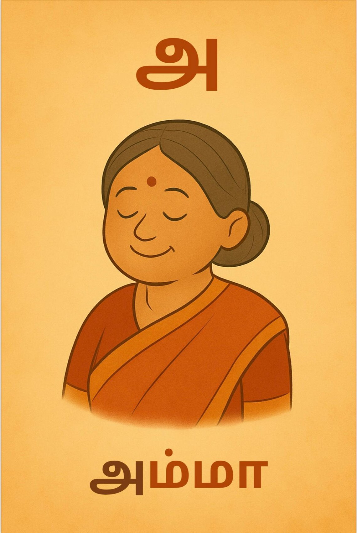 Tamil Alphabet Flashcards- Uyir & Mei Letters | Illustrated Printable ...