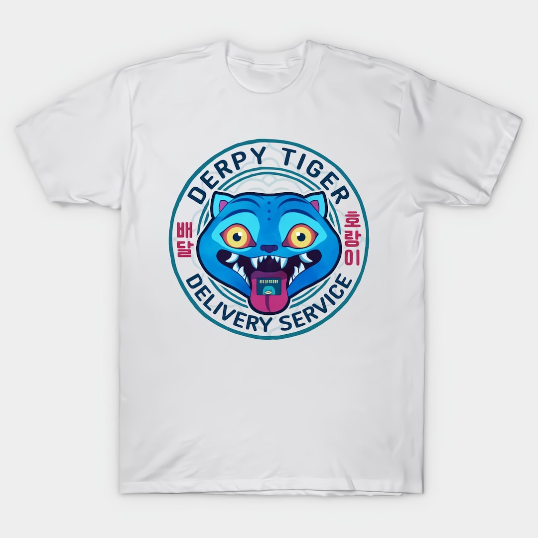 Derpy Tiger Delivery Service Tee White T-shirt Size S-4X Casual Unisex ...