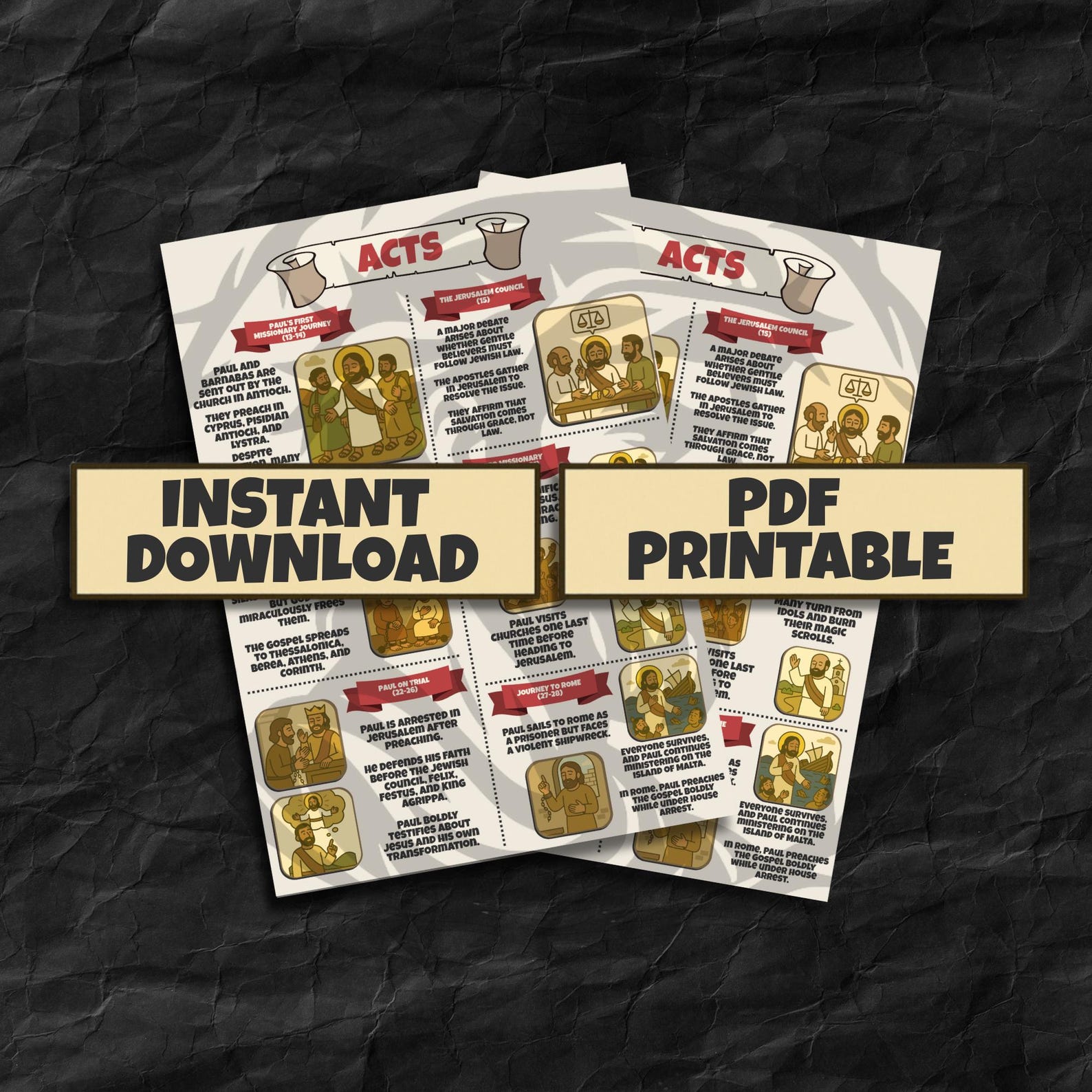 Acts Visual Bible Study Guide: New Testament Printable (PDF Download ...