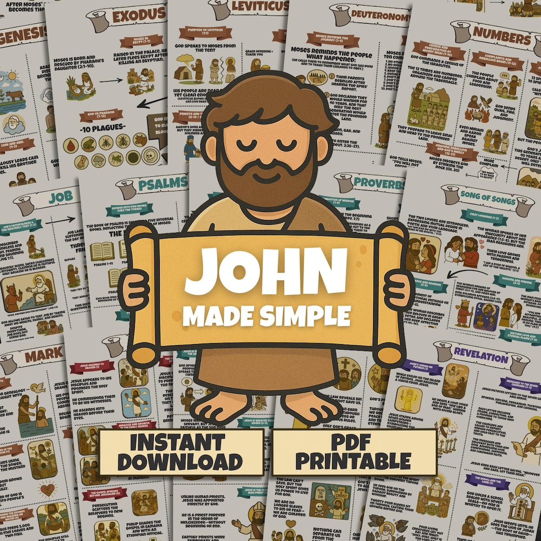 John Visual Bible Study Guide: New Testament Christian Printable (PDF ...