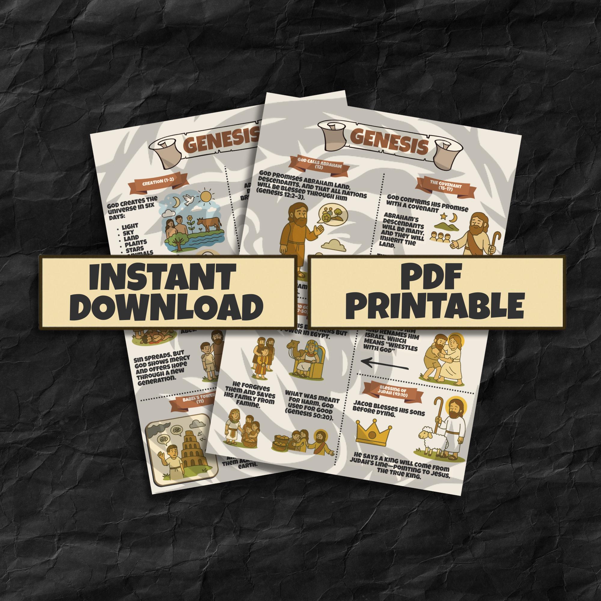 Genesis Visual Bible Study Guide: Old Testament Printable (PDF) - Etsy