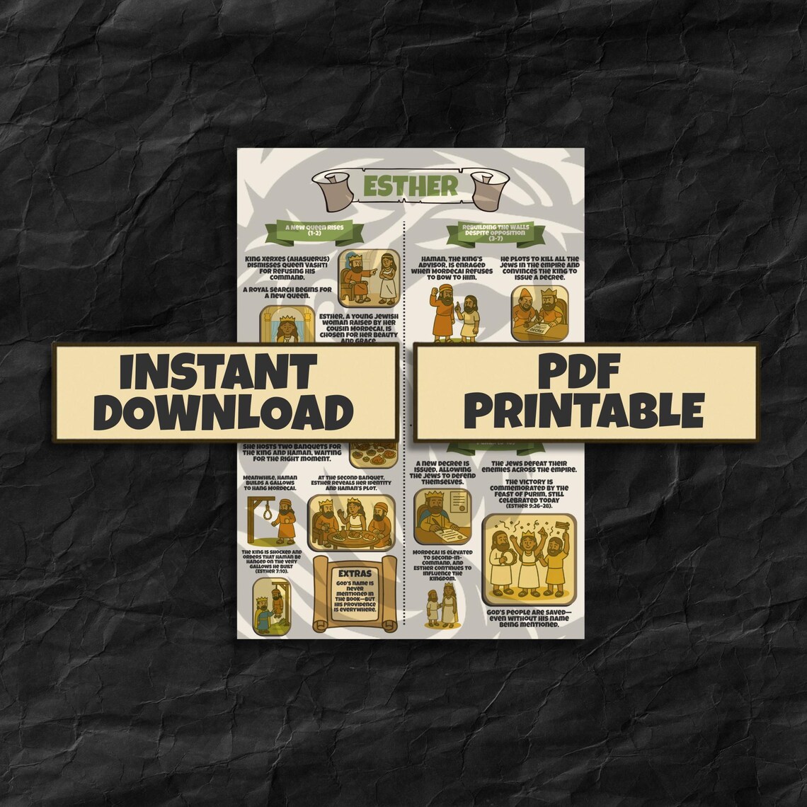 Esther Bible Study Guide: Visual Old Testament Summary (PDF) - Etsy