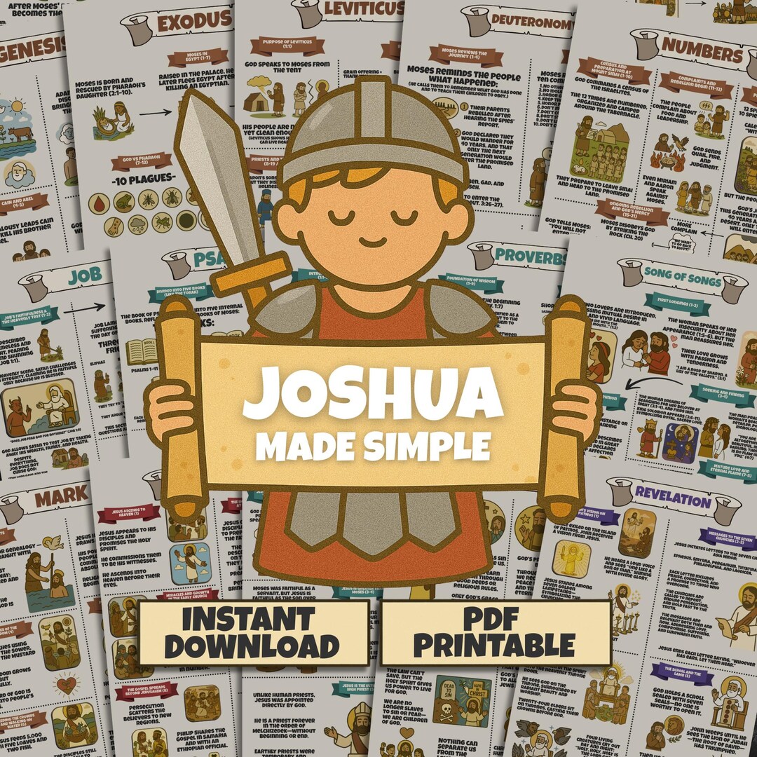 Joshua Bible Study Guide: Visual Old Testament Summary (PDF) - Etsy