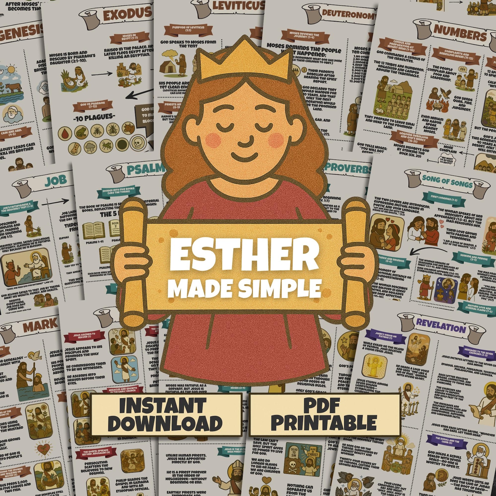 Esther Bible Study Guide: Visual Old Testament Summary (PDF) - Etsy