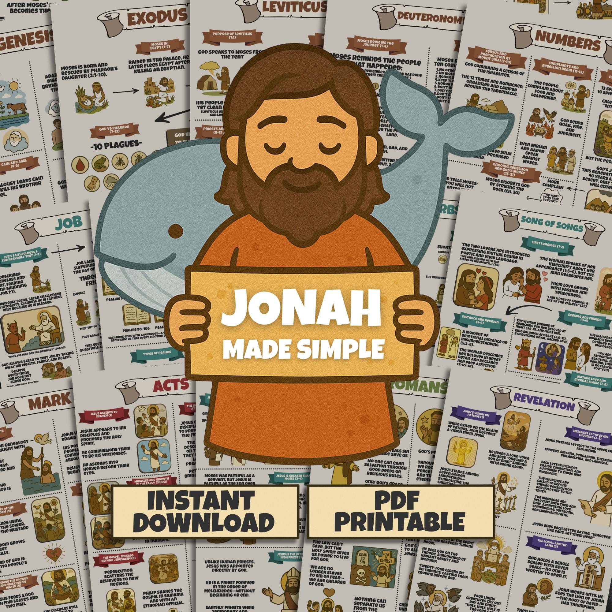 Jonah Bible Study Guide: Old Testament Visual Summary (PDF) - Etsy
