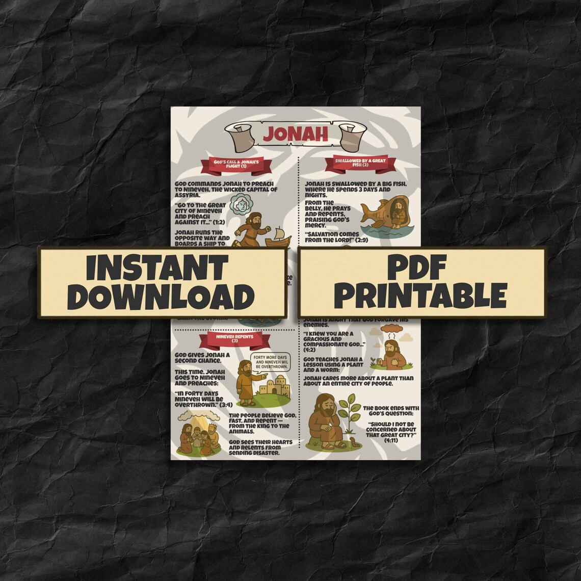 Jonah Bible Study Guide: Old Testament Visual Summary (PDF) - Etsy