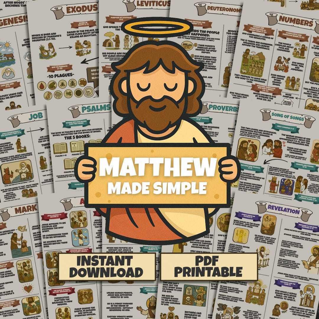 Matthew Bible Study Guide: Visual New Testament Summary (PDF Download ...