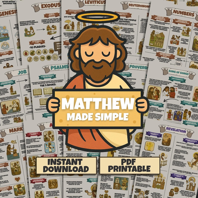 Matthew Bible Study Guide: Visual New Testament Summary (PDF Download ...