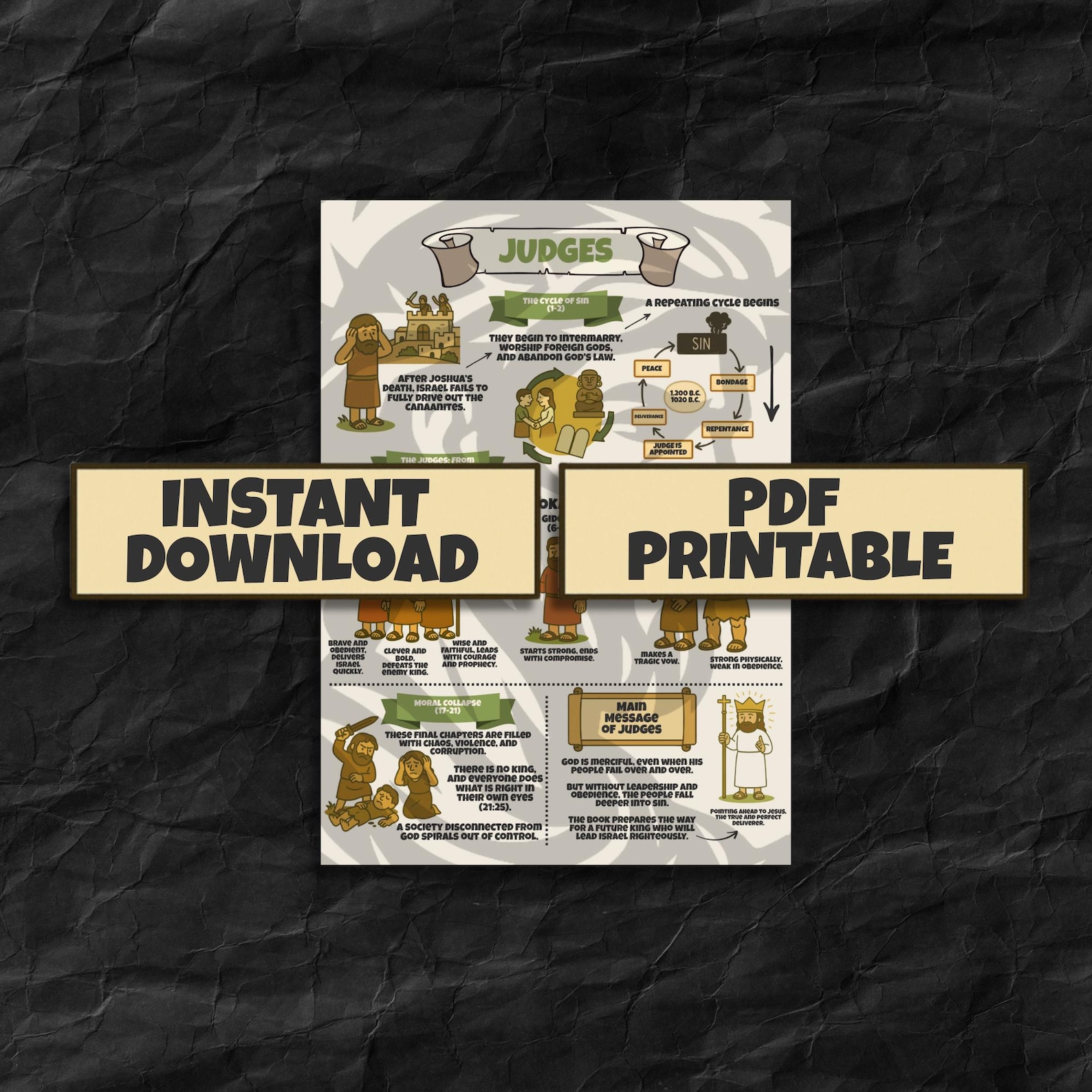 Judges Bible Study Guide: Visual Old Testament Summary (digital ...