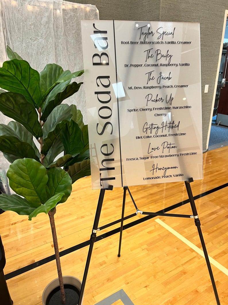 Wedding Soda Bar Menu - Etsy