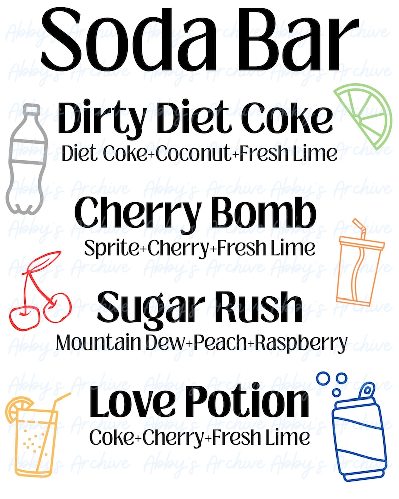 Classic Dirty Soda Bar - Etsy
