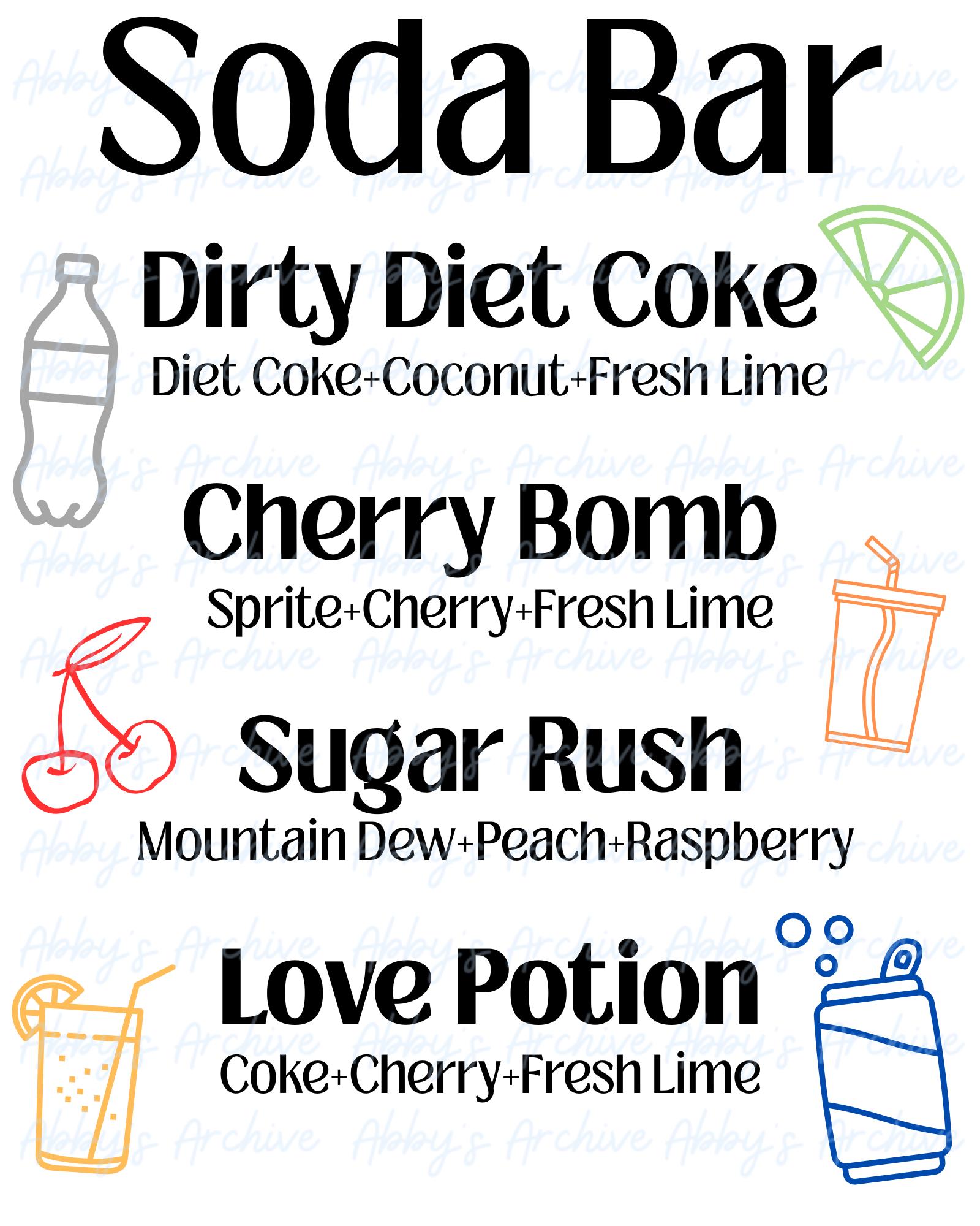 Classic Dirty Soda Bar - Etsy