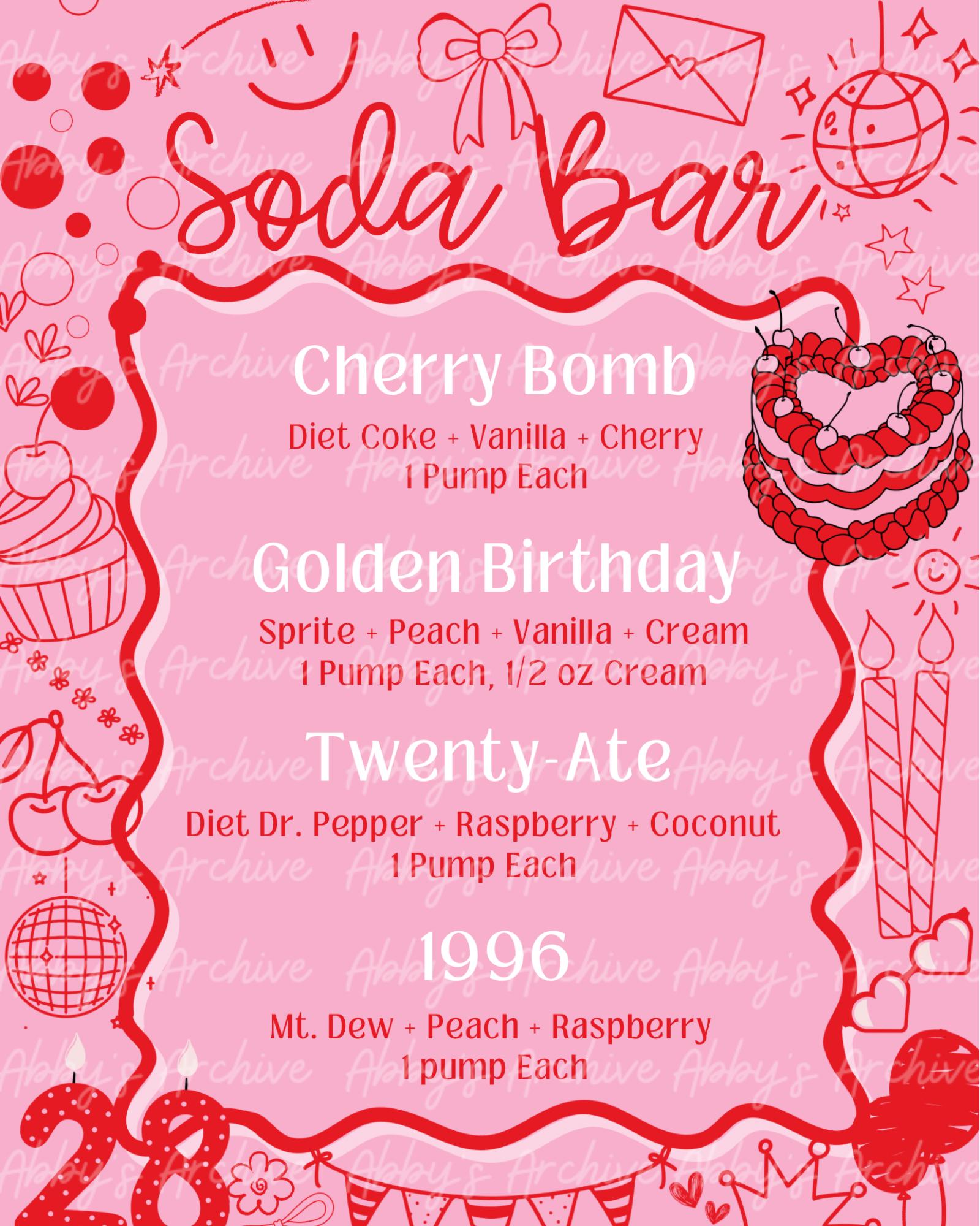Custom Soda Bar Menu - Etsy