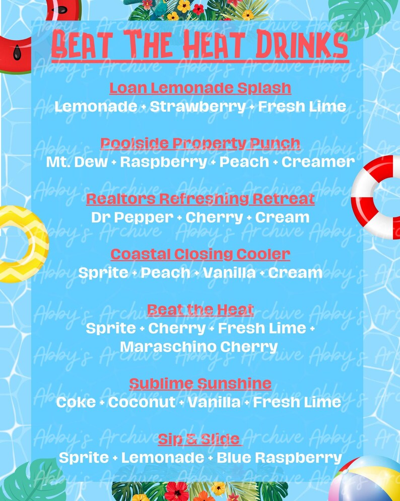 Custom Soda Bar Menu - Etsy