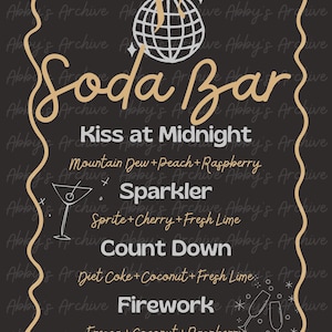 Custom Soda Bar Menu - Etsy
