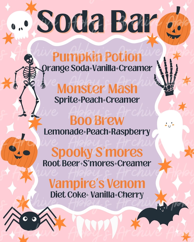 Halloween Dirty Soda Bar - Etsy