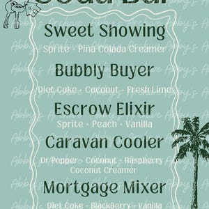 Custom Soda Bar Menu - Etsy
