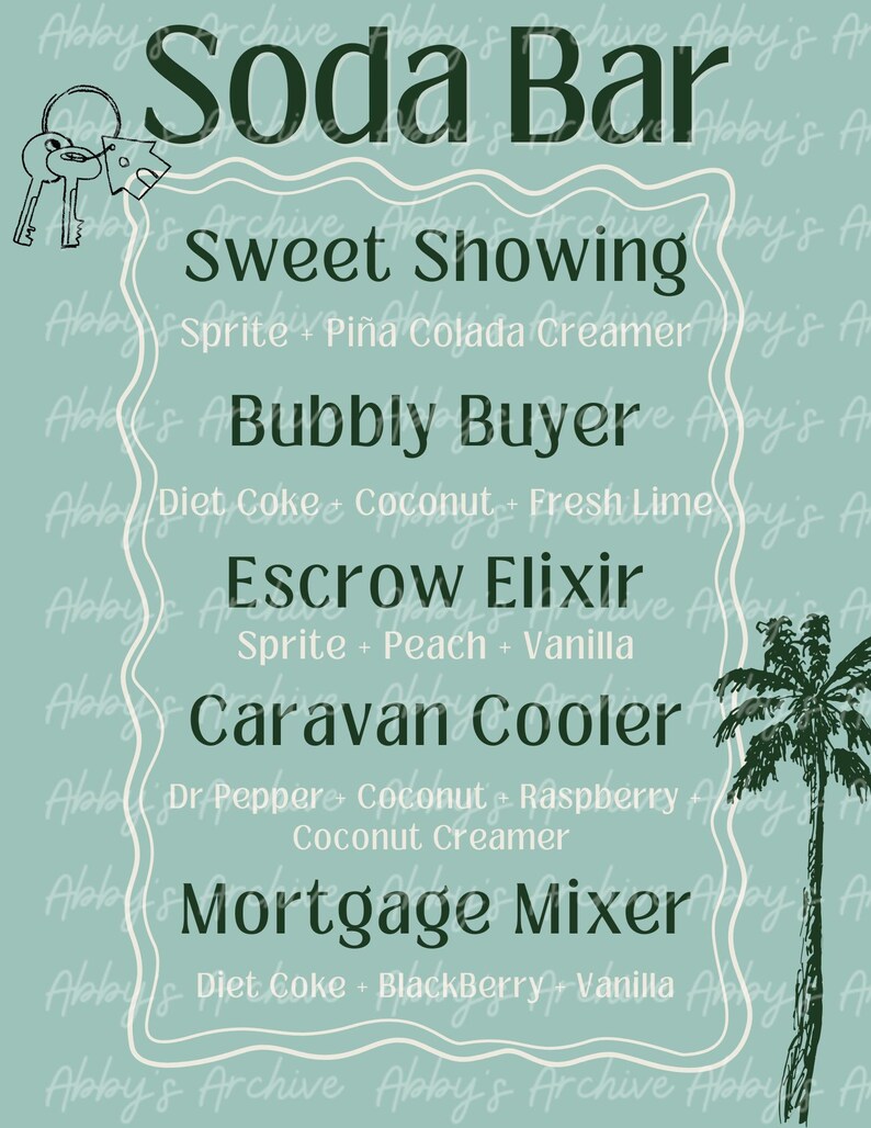 Custom Soda Bar Menu - Etsy