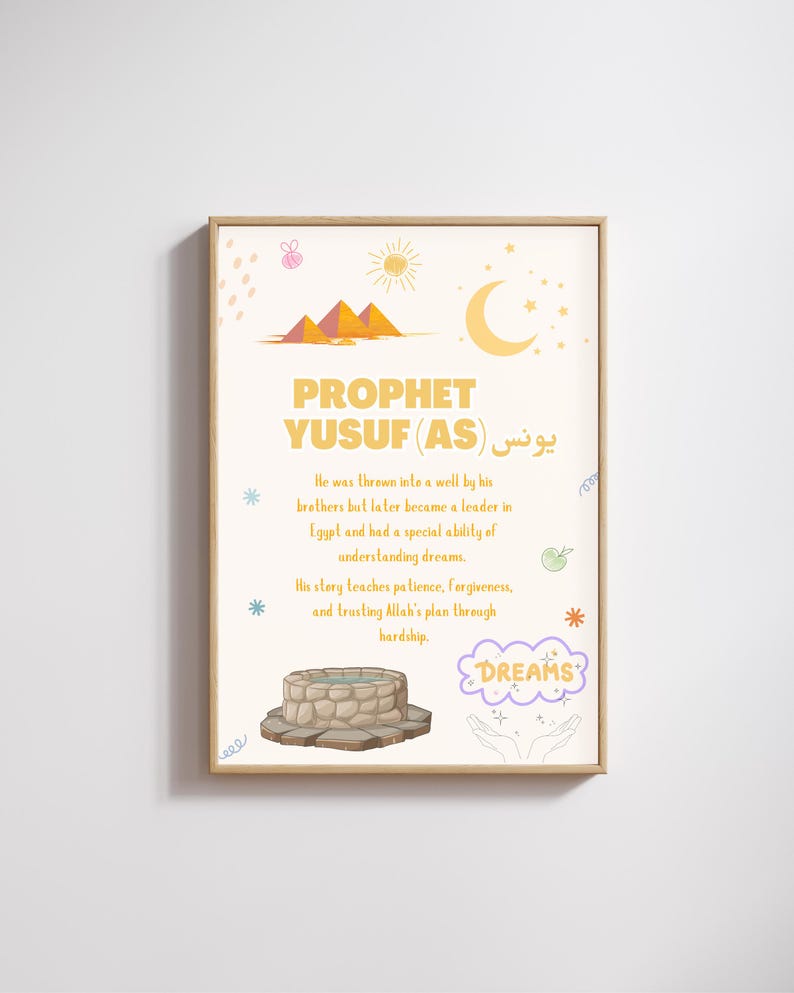 Islamic Prophets Kids Posters | Muslim Nursery Educational Art ...