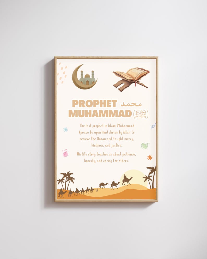 Islamic Prophets Kids Posters | Muslim Nursery Educational Art ...