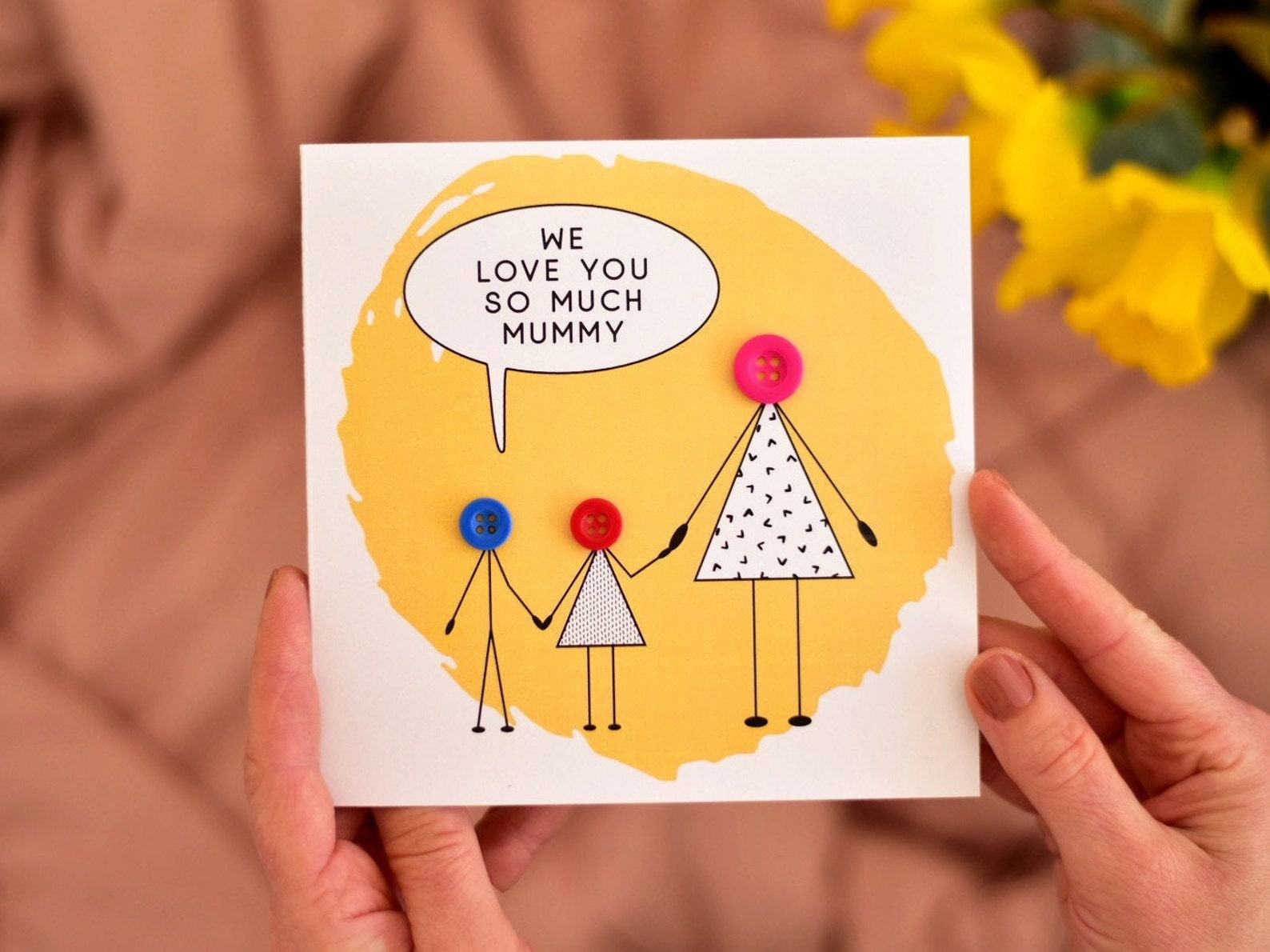 We Love You Mummy Personalised Card Button People Mothers | Etsy