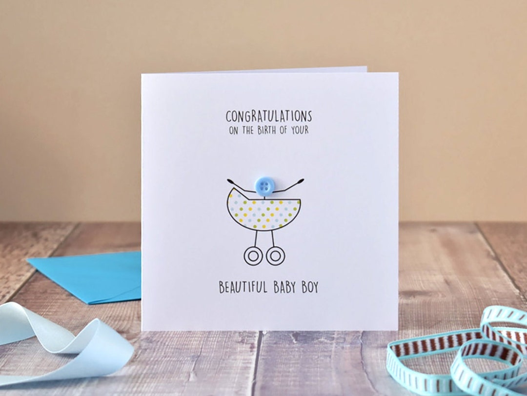 Congratulations on the Birth of Your Beautiful Baby Boy Card - Etsy