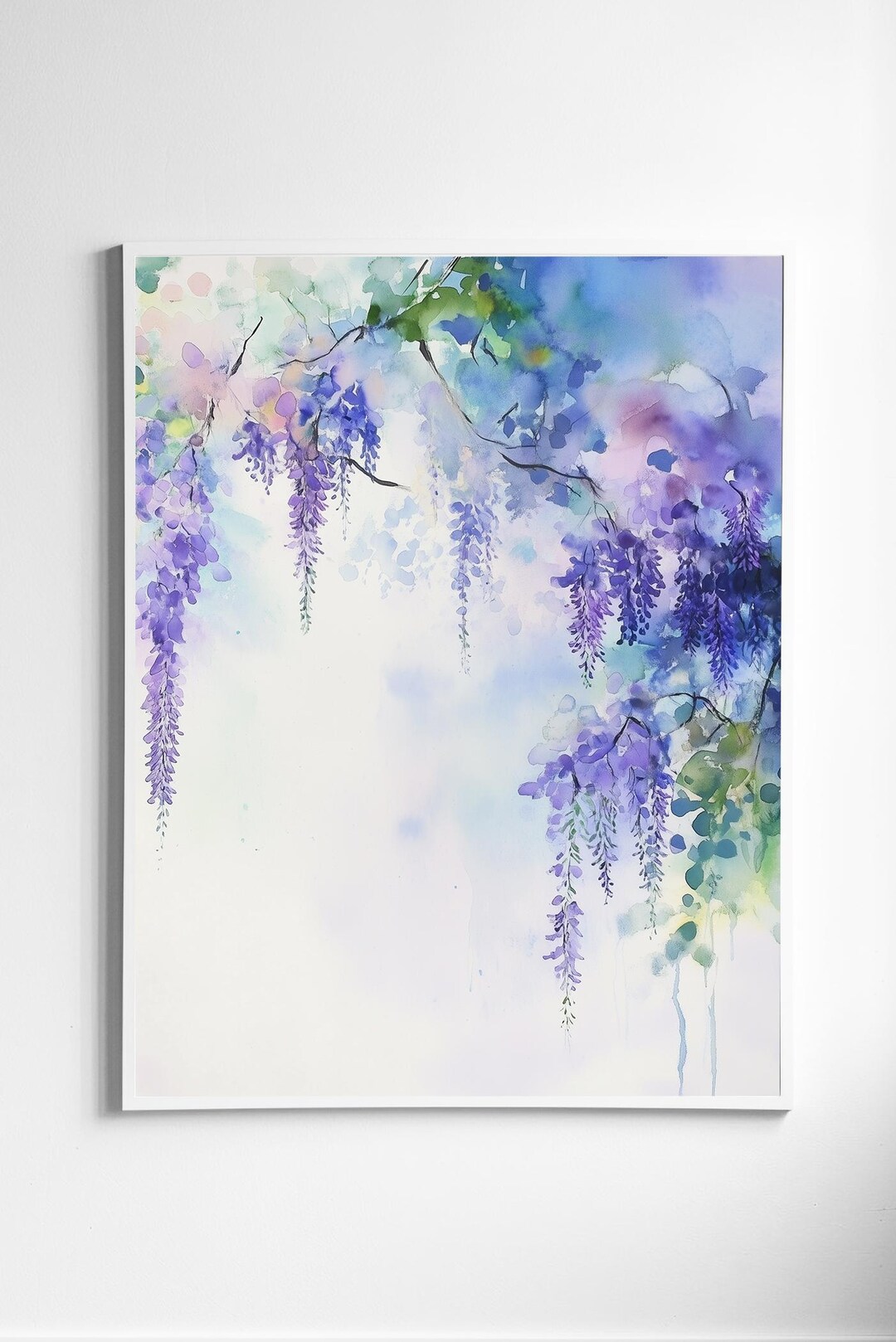 Abstract Watercolor Wisteria Flower Illustration, Digital Download ...